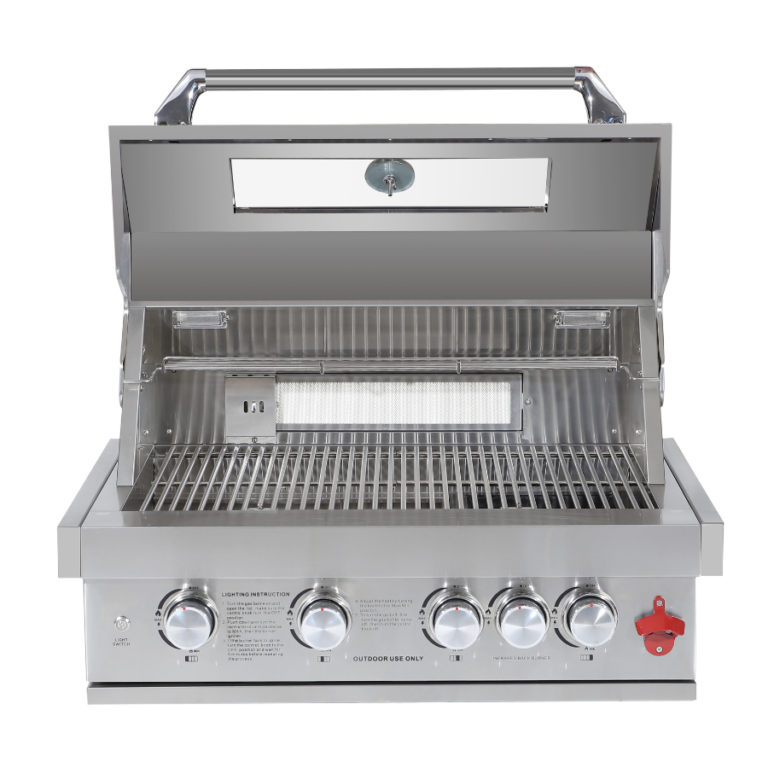 Bếp nướng gas BBQ inox ngoài trời âm tủ 4 họng + bếp phụ
